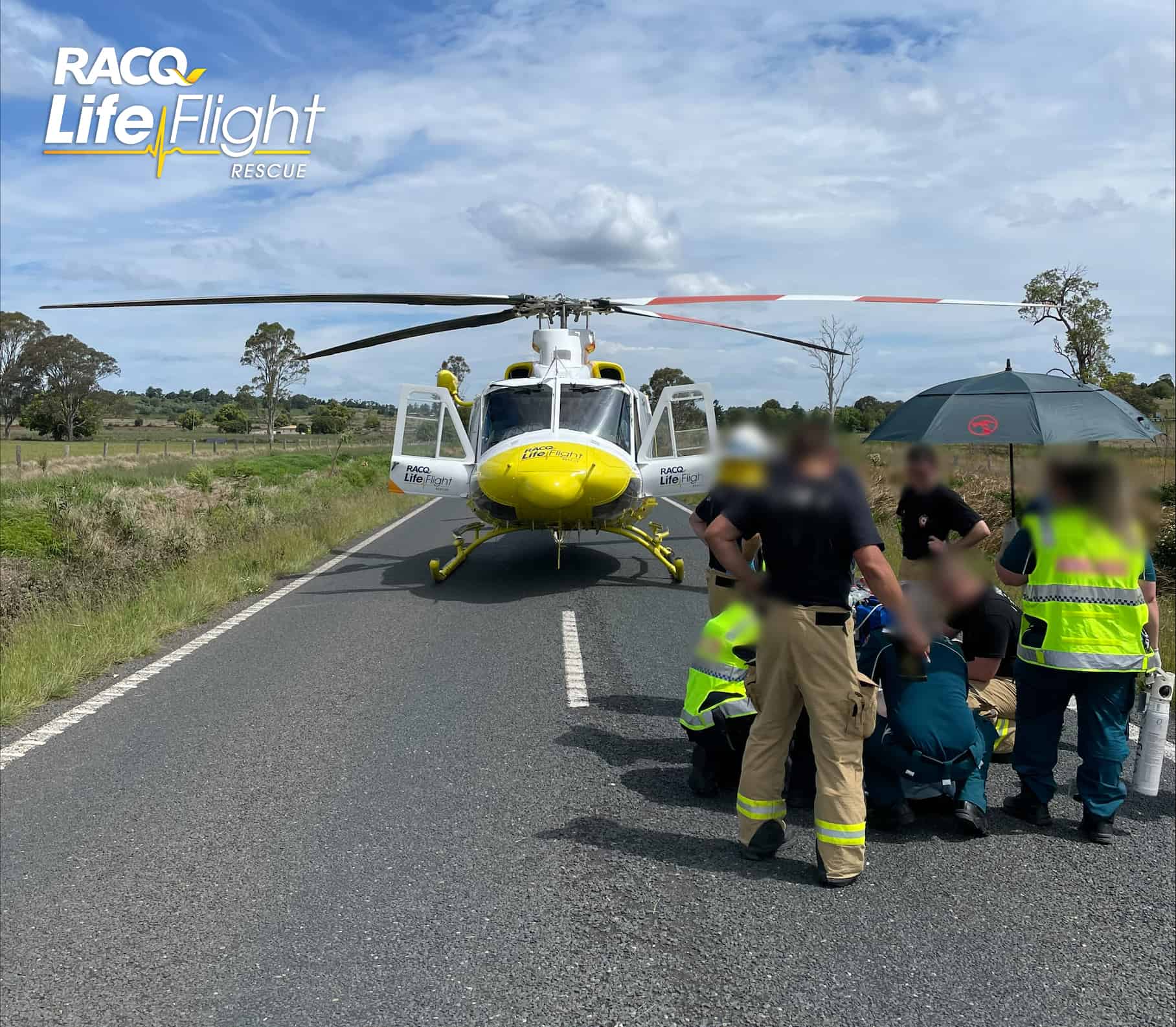 RACQ LifeFlight Rescue airlifts man injured in serious crash - LifeFlight