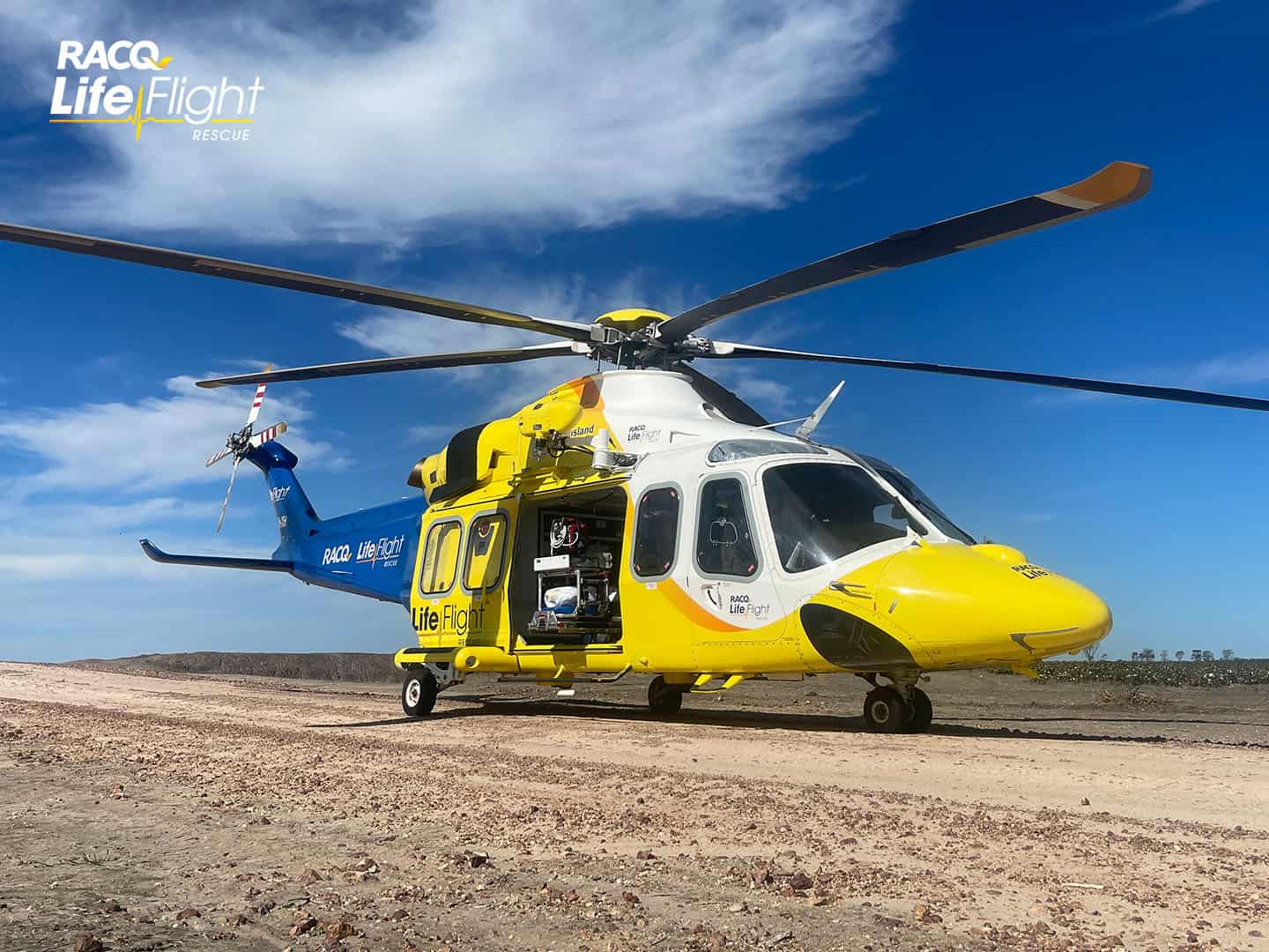RACQ LifeFlight Rescue airlifts man crushed by car - LifeFlight