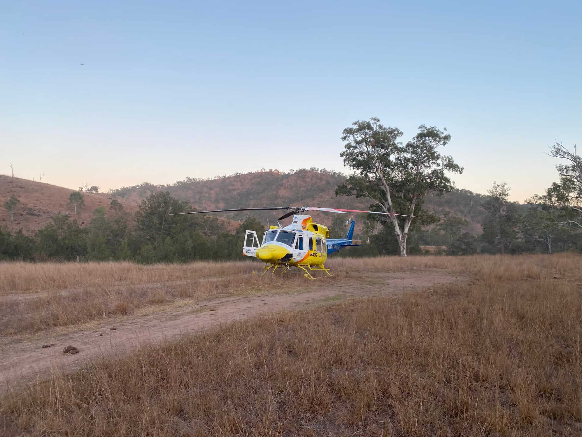 RACQ LifeFlight Rescue airlifts injured truck driver - LifeFlight
