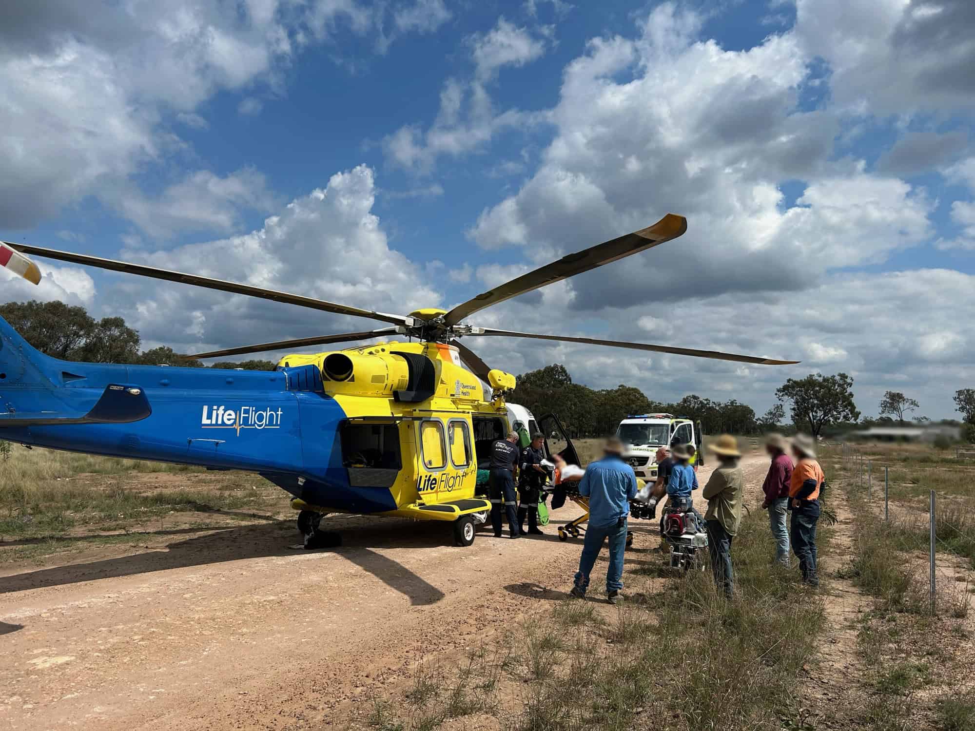 Man airlifted after being struck by falling pole - LifeFlight
