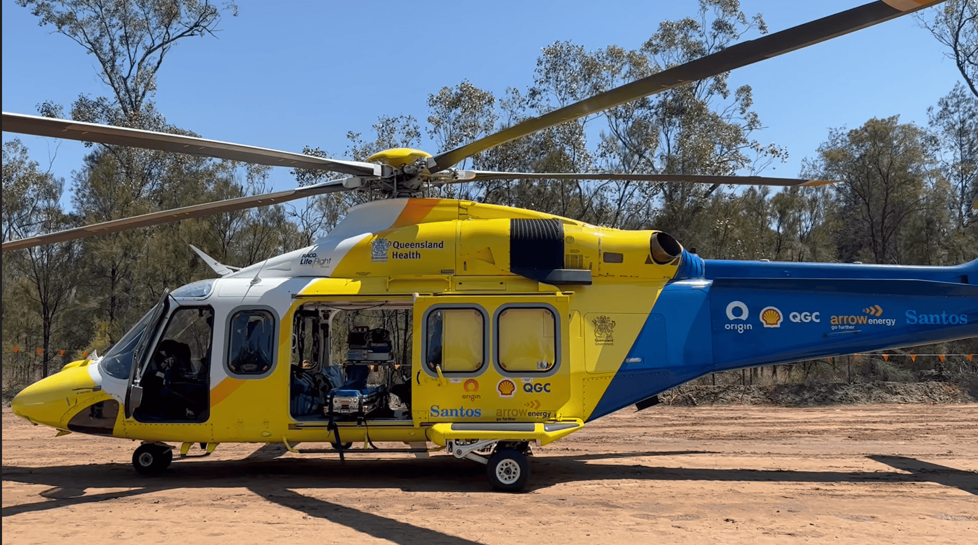 RACQ LifeFlight Rescue airlifts man pinned under heavy ladder - LifeFlight