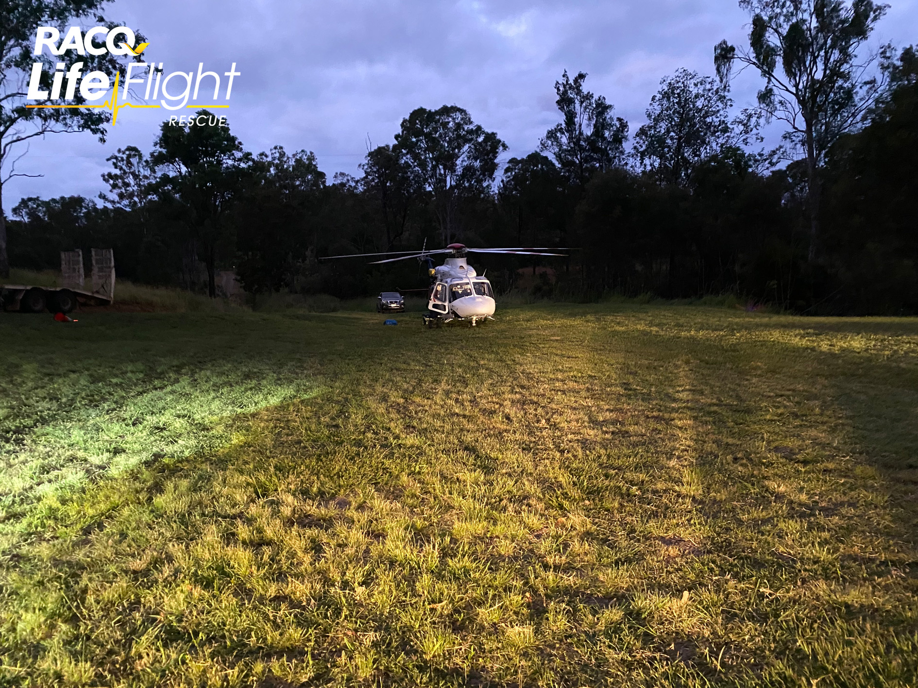 RACQ LifeFlight Rescue airlifts man crushed by tractor - LifeFlight
