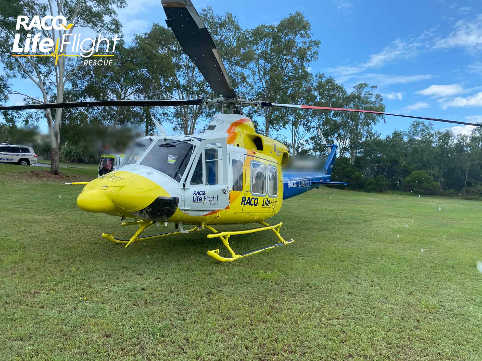 RACQ LifeFlight Rescue airlifts injured motorcyclist - LifeFlight