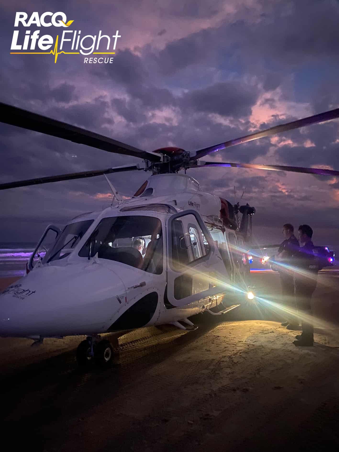 Swimmer airlifted after surfer saves him from drowning - LifeFlight