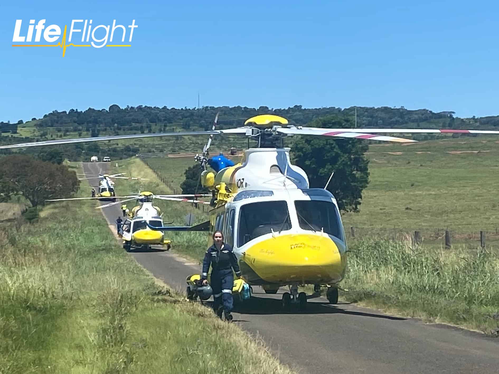 Three LifeFlight choppers airlift multiple patients from serious crash ...