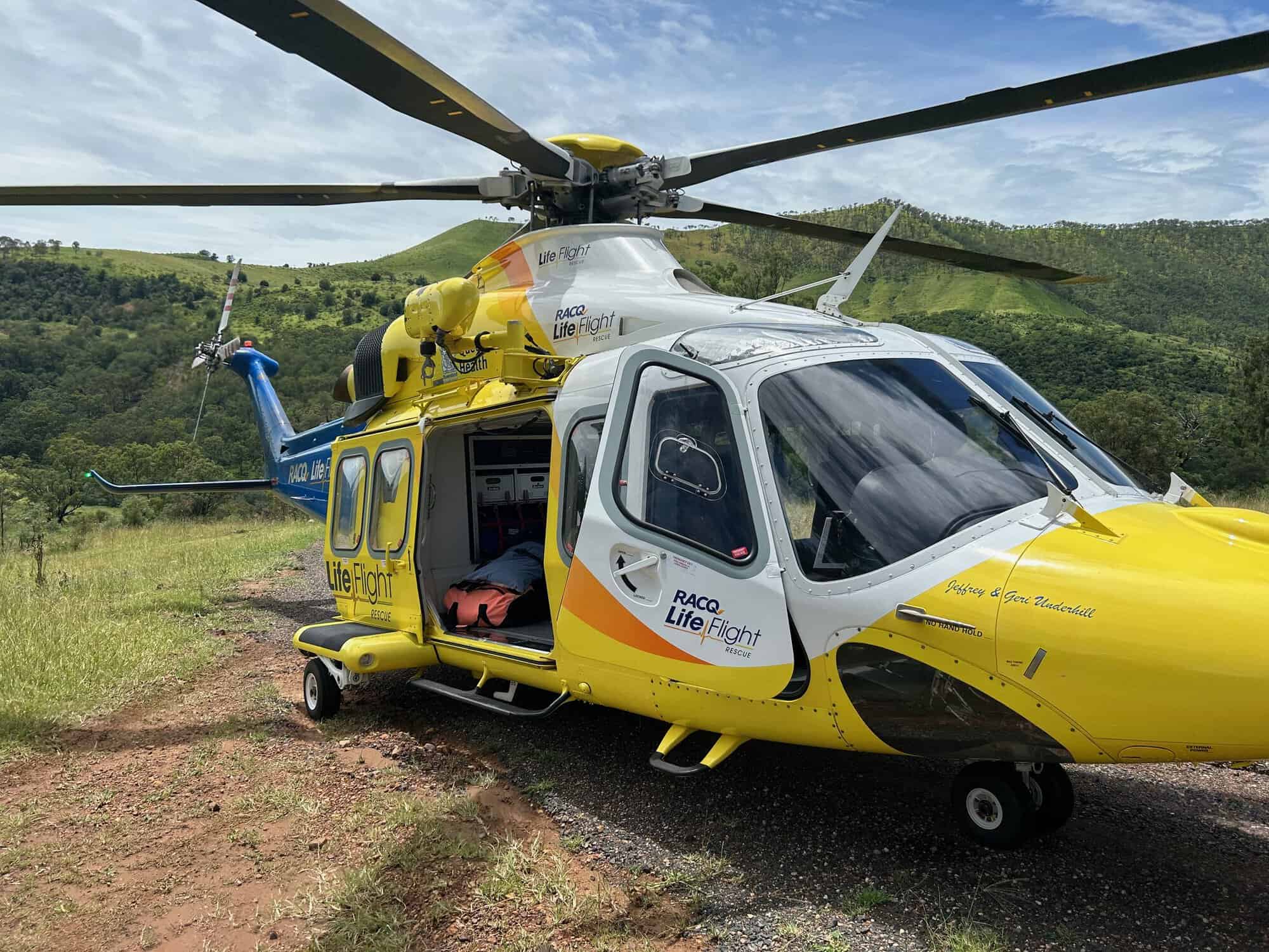 RACQ LifeFlight Rescue airlifts woman in labour trapped by floodwaters ...