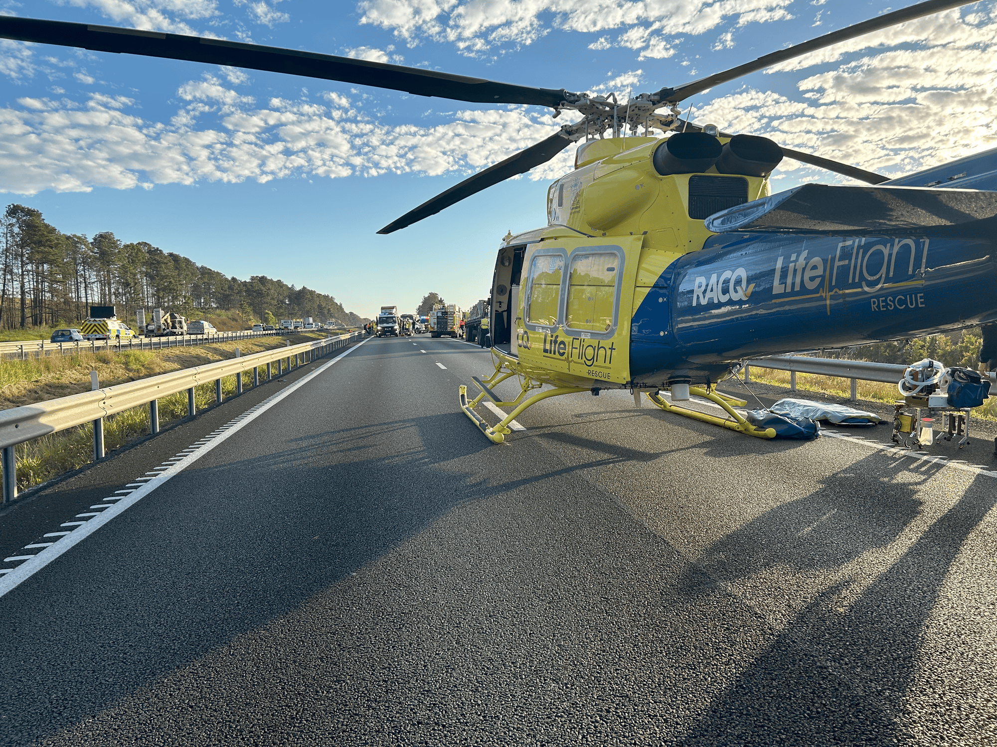 Motorcyclist airlifted after multi-vehicle crash on highway - LifeFlight