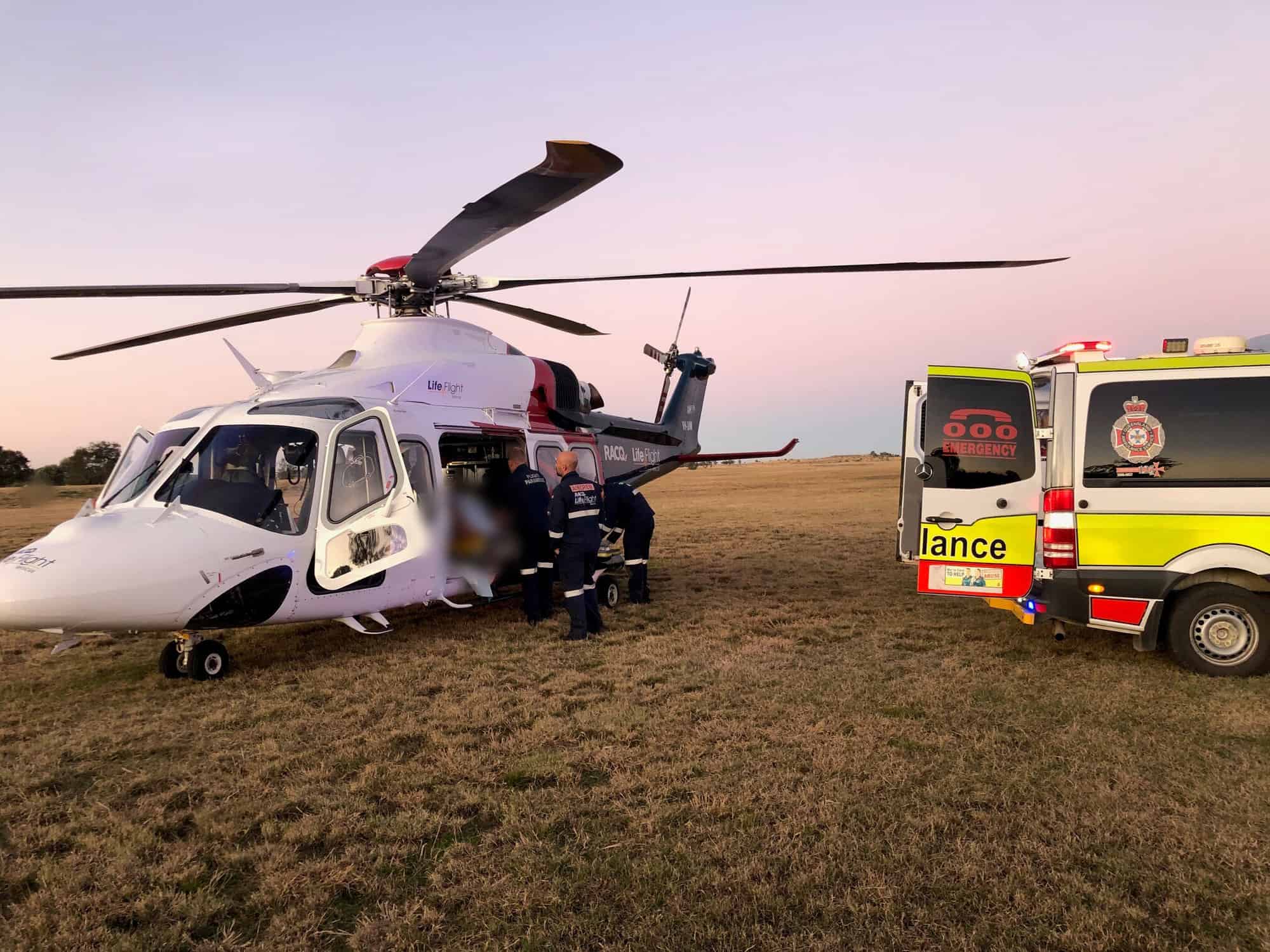 RACQ LifeFlight Rescue airlifts man after workplace incident - LifeFlight