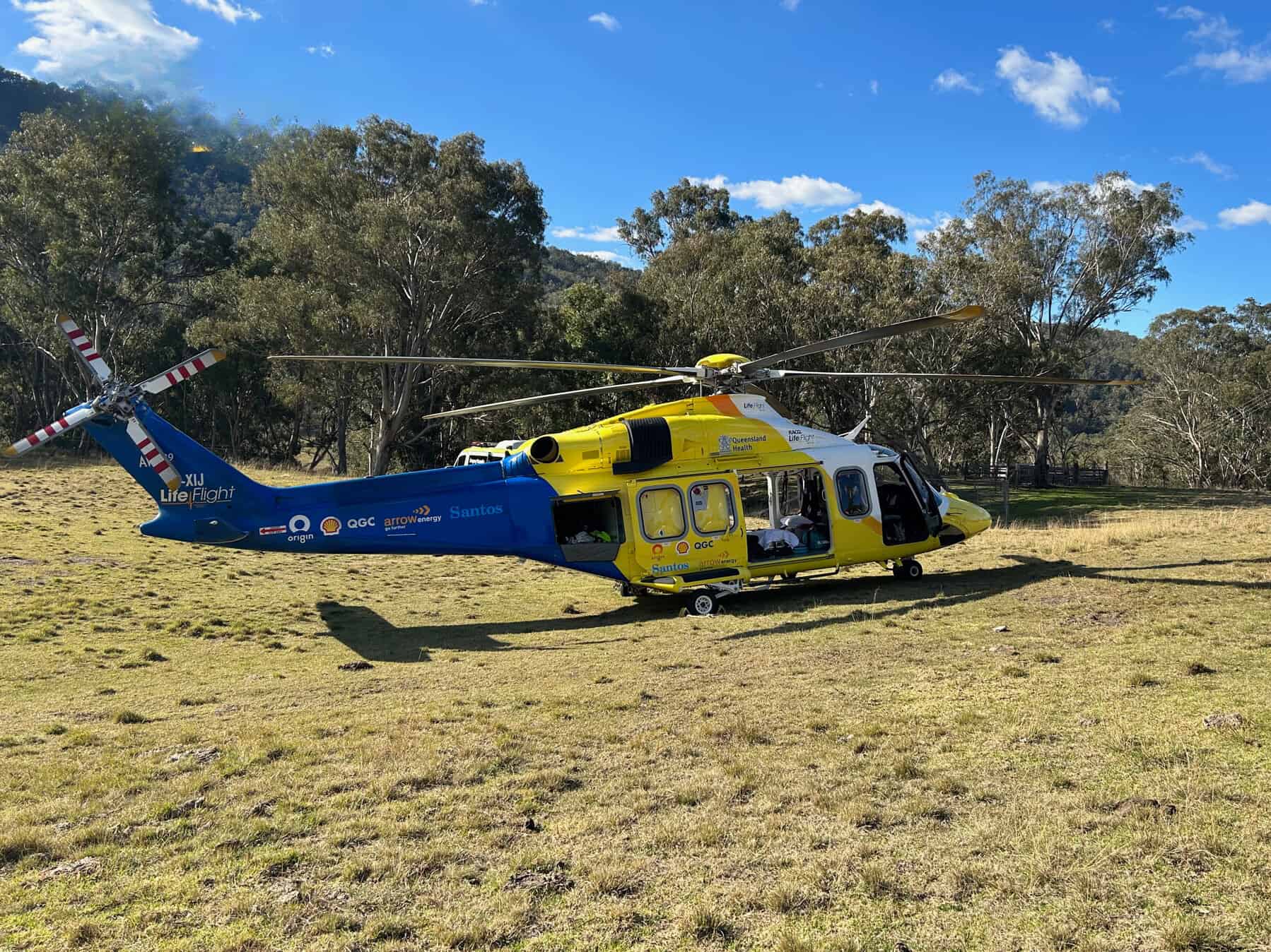 RACQ LifeFlight Rescue airlifts injured dirt bike rider - LifeFlight