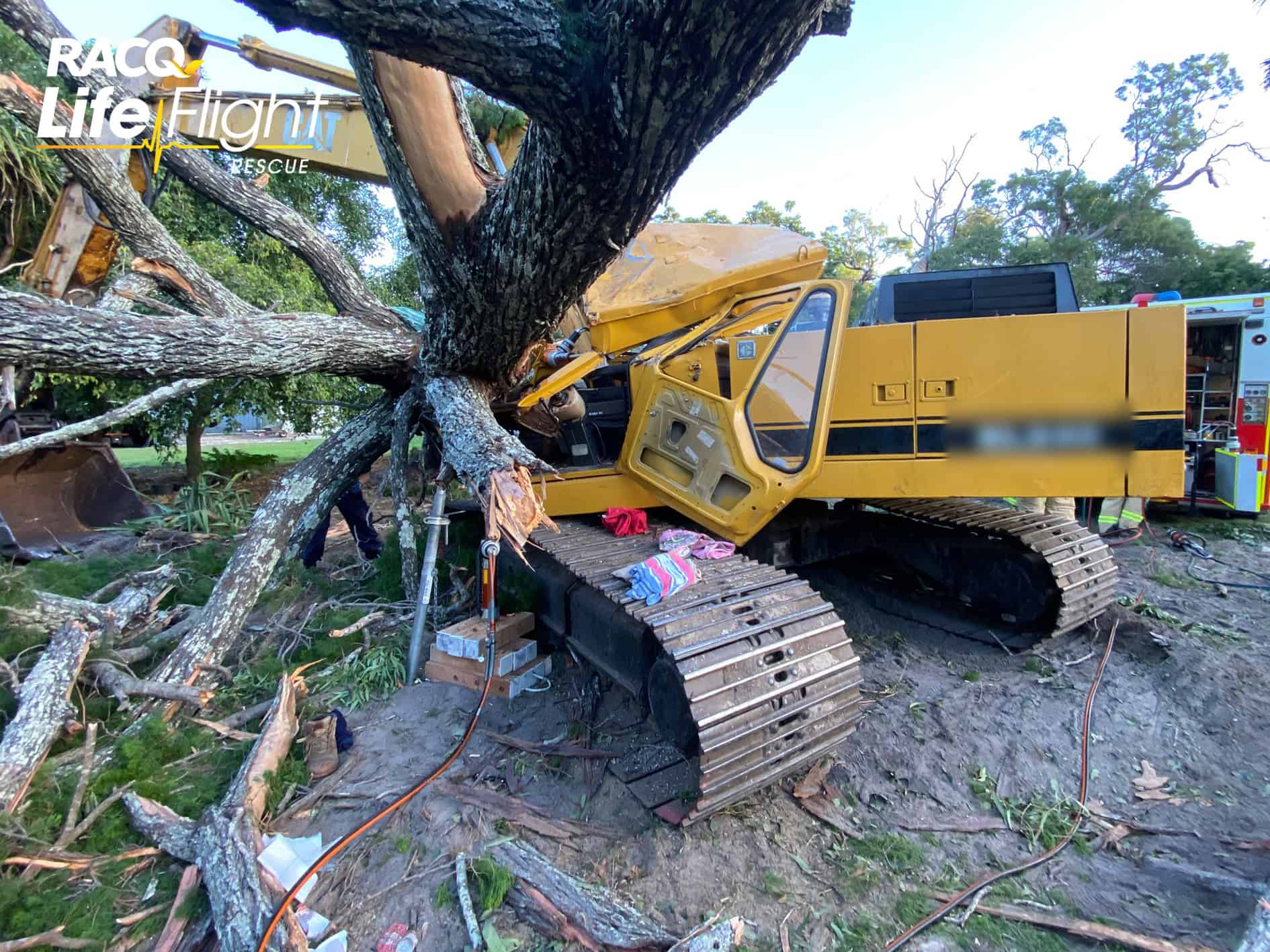Man airlifted after being trapped under fallen tree - LifeFlight
